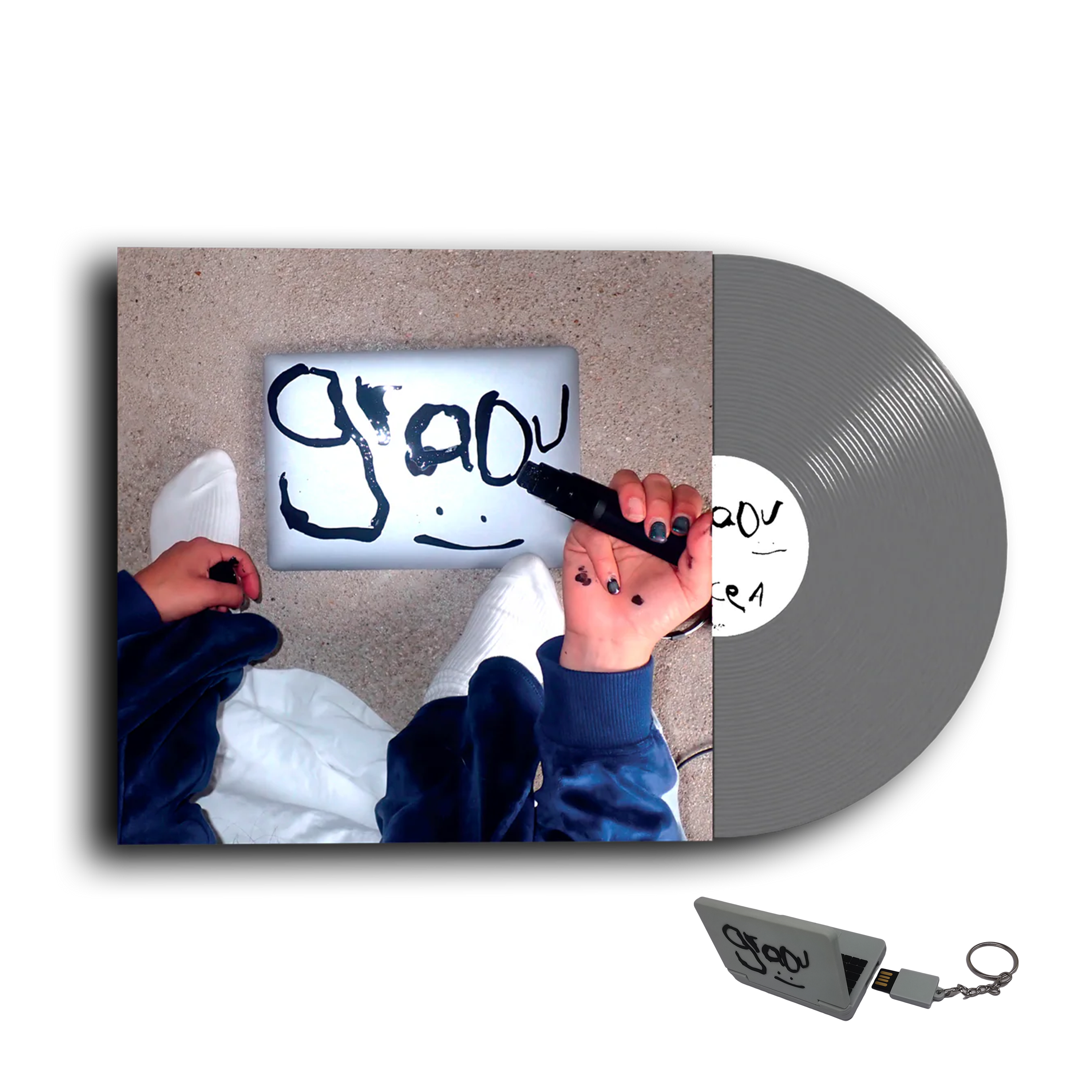 Vinyle "graou" + porte-clé USB – MIKI